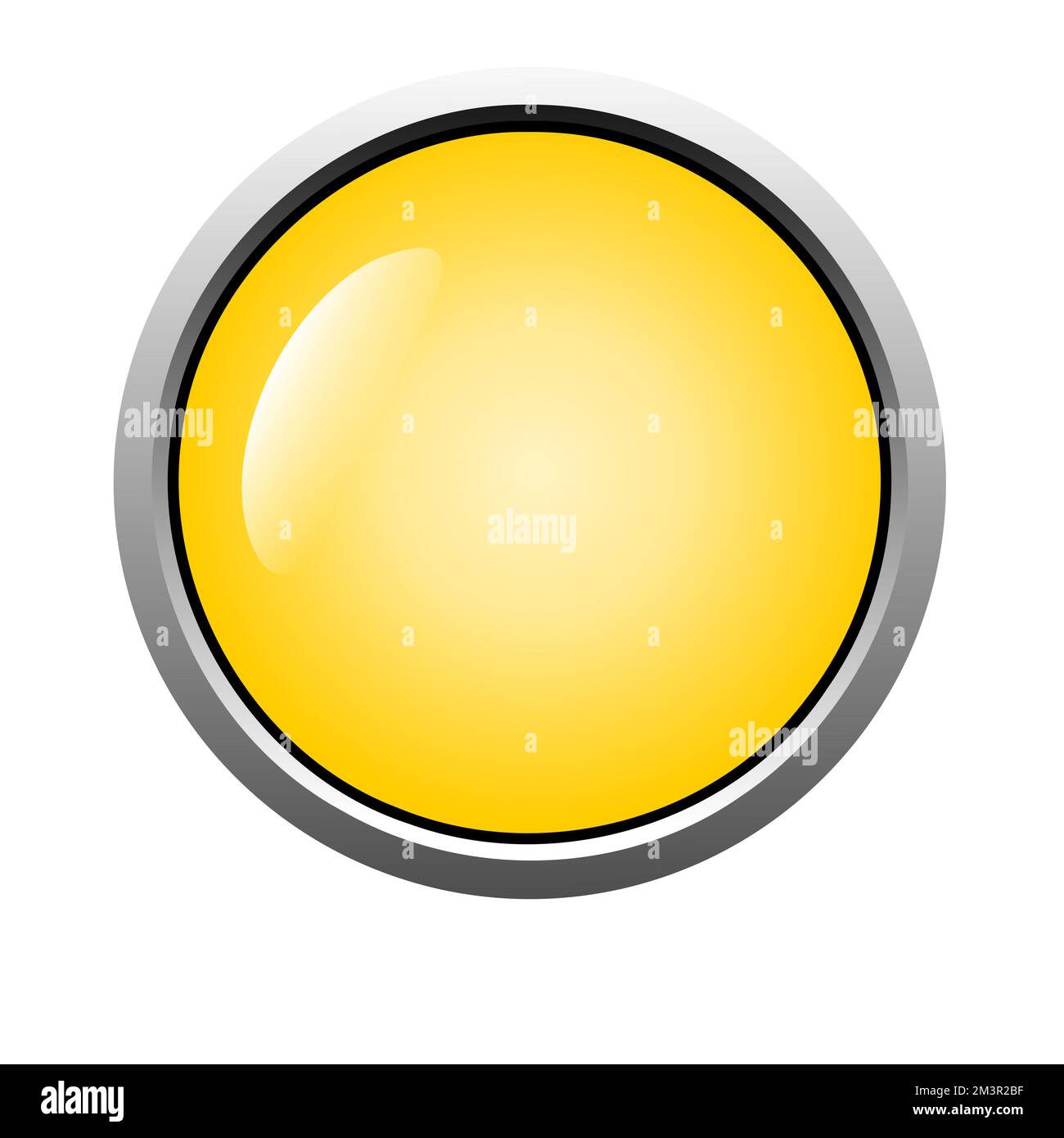 illustration of a 3d yellow button over white background Stock Photo ...