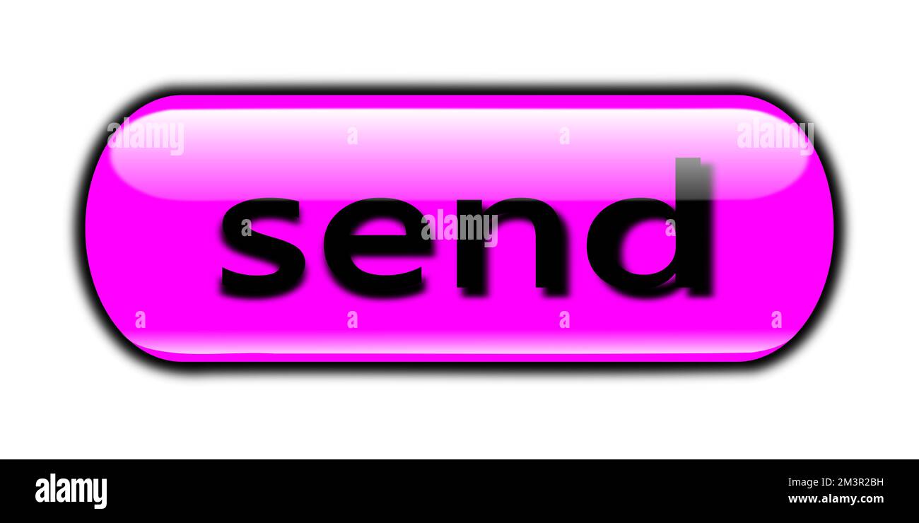 3d pink submit button graphics on white background Stock Photo - Alamy