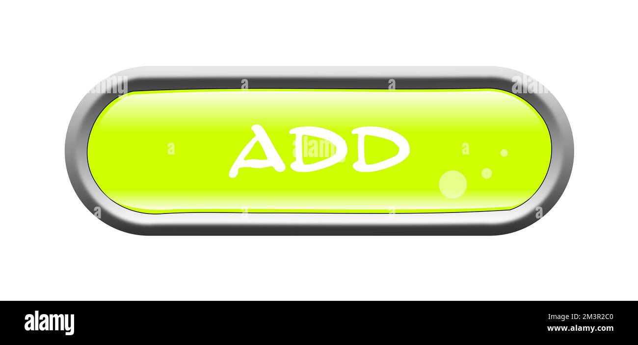 horizontal green button on white background Stock Photo - Alamy