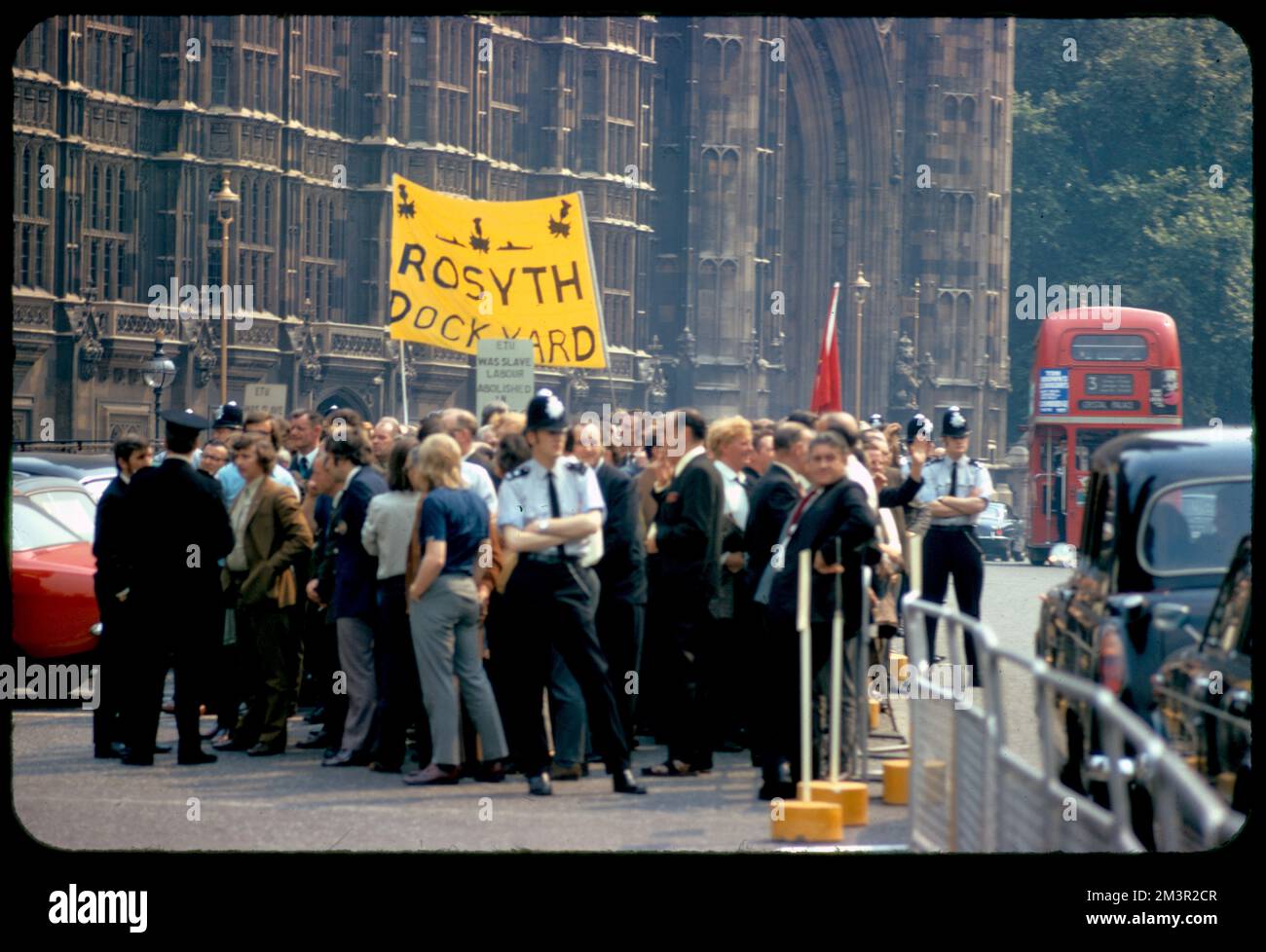 'Rosyth Dockyard' demonstration outside Palace of Westminster, London ...