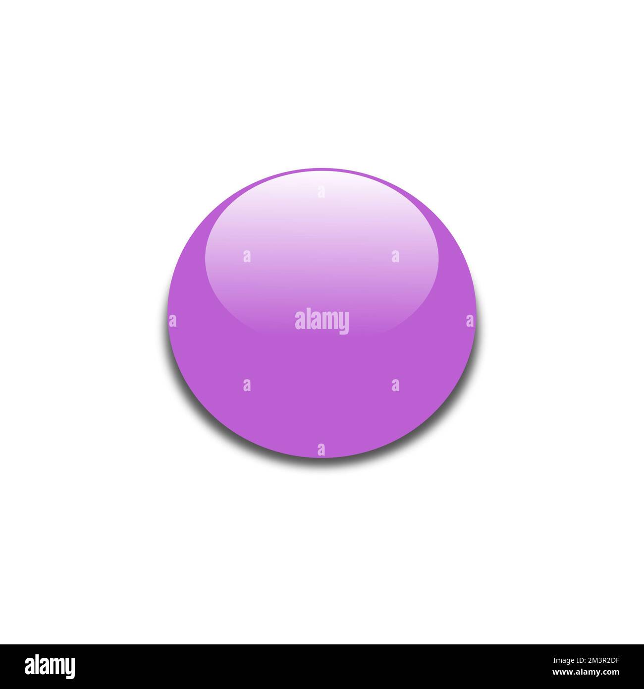 illustration of 3d purple button with shadow over white background ...