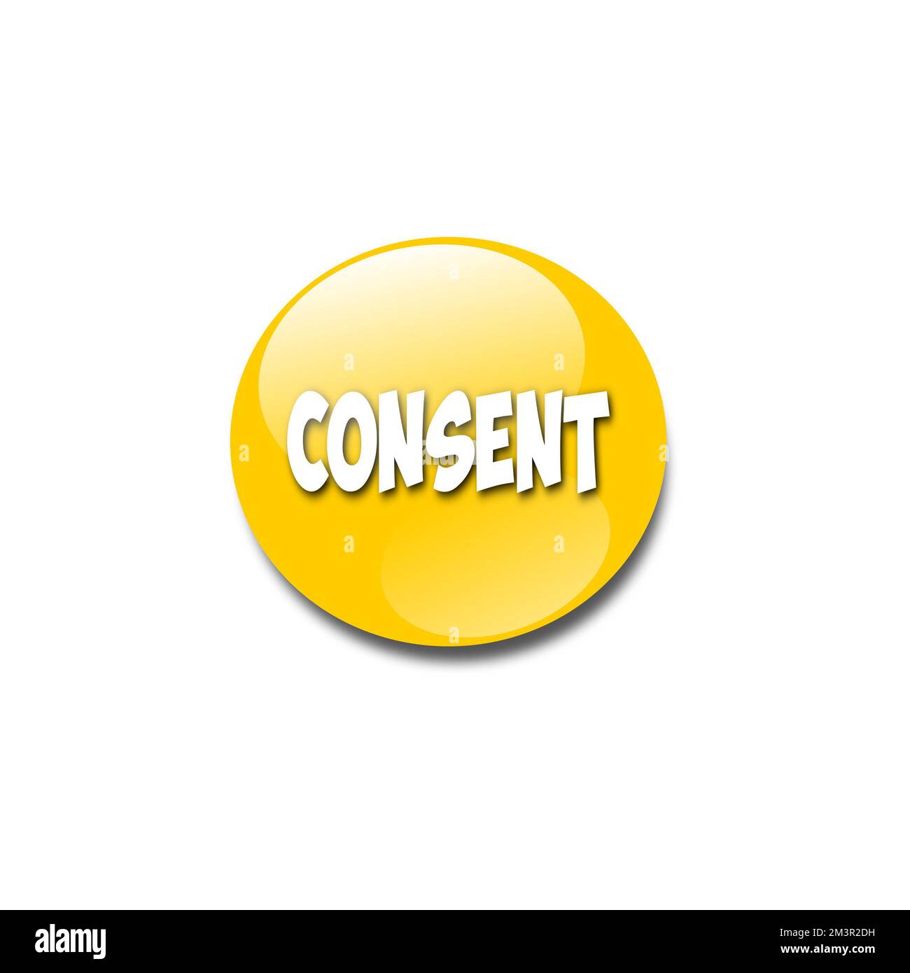 3d consent button graphics on white background Stock Photo - Alamy
