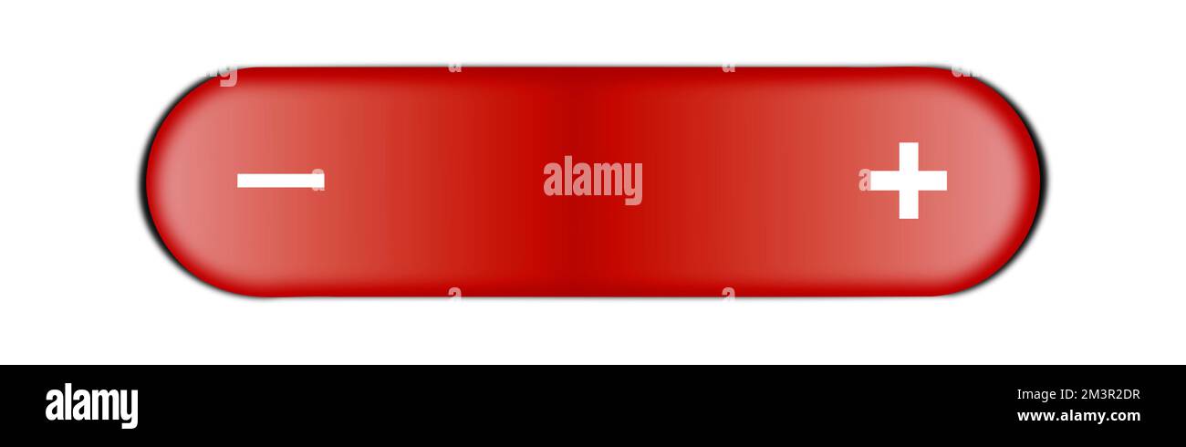 3d illustration of a red add subtract button over white background ...
