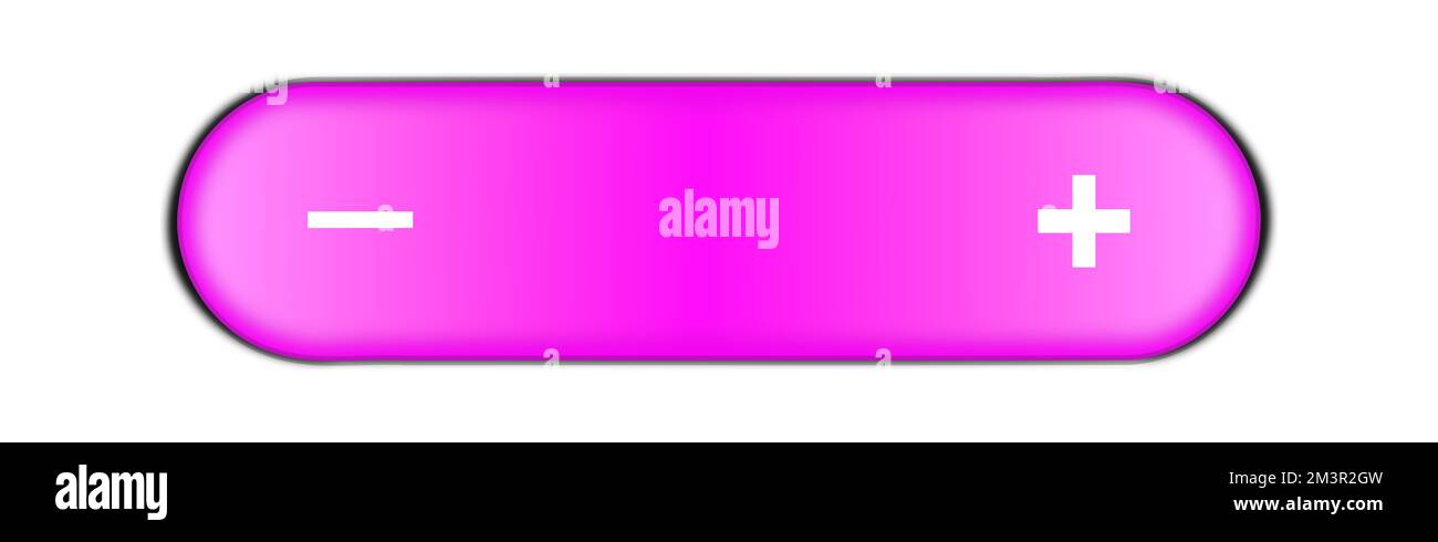 horizontal button add subtract on white background Stock Photo - Alamy