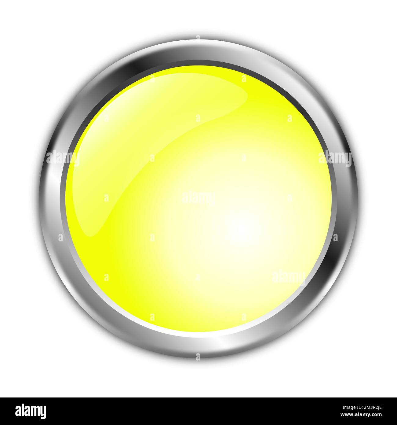 3d yellow button graphics on white background Stock Photo - Alamy