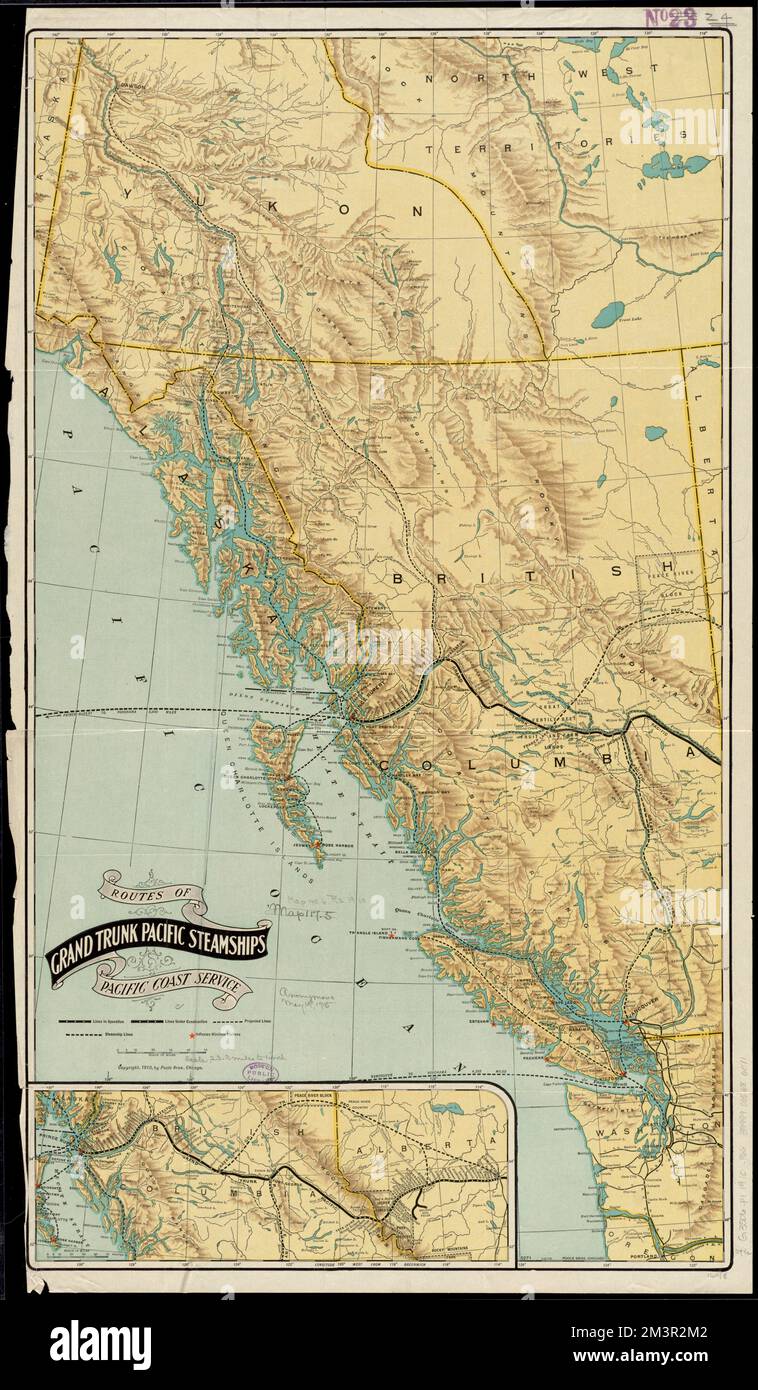 Routes of Grand Trunk Pacific Steamships : Pacific coast service ...
