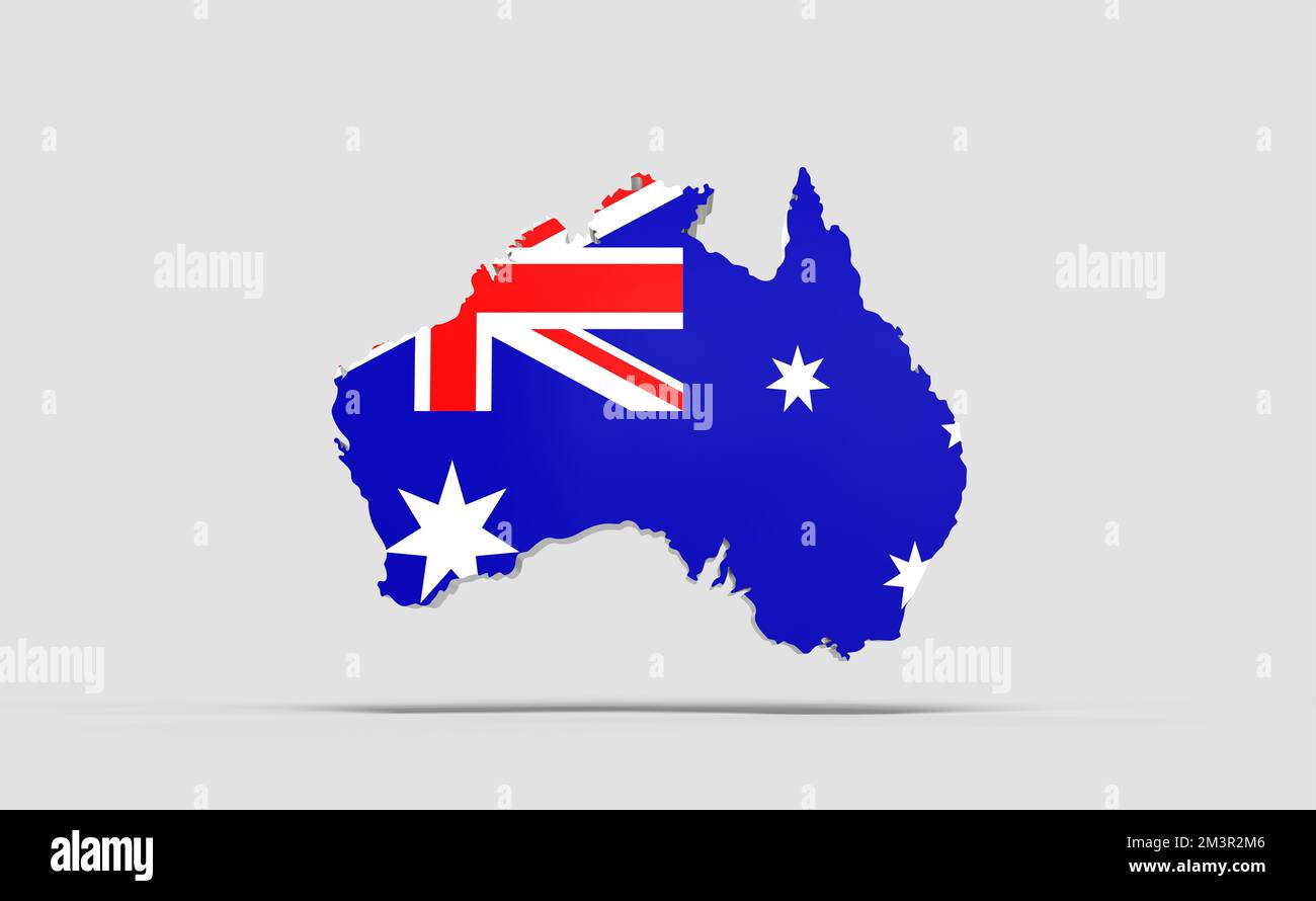 australia map on white background - 3D rendering Stock Photo - Alamy