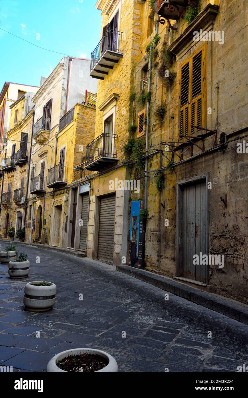 the historic center of the Sicilian village 27 Sep 2022 Enna Sicily ...