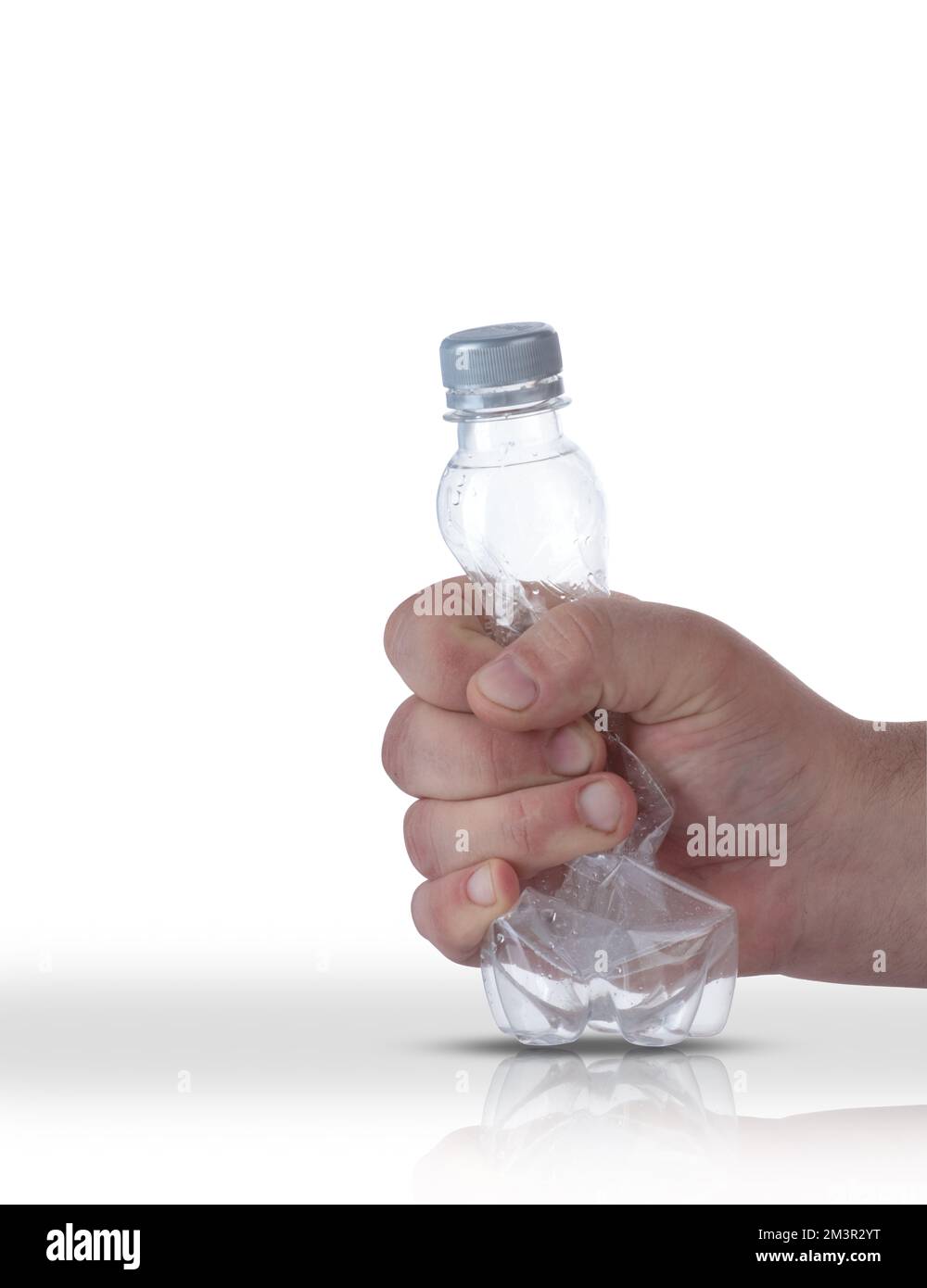 plastic bottle in hand isolated on white background Stock Photo - Alamy