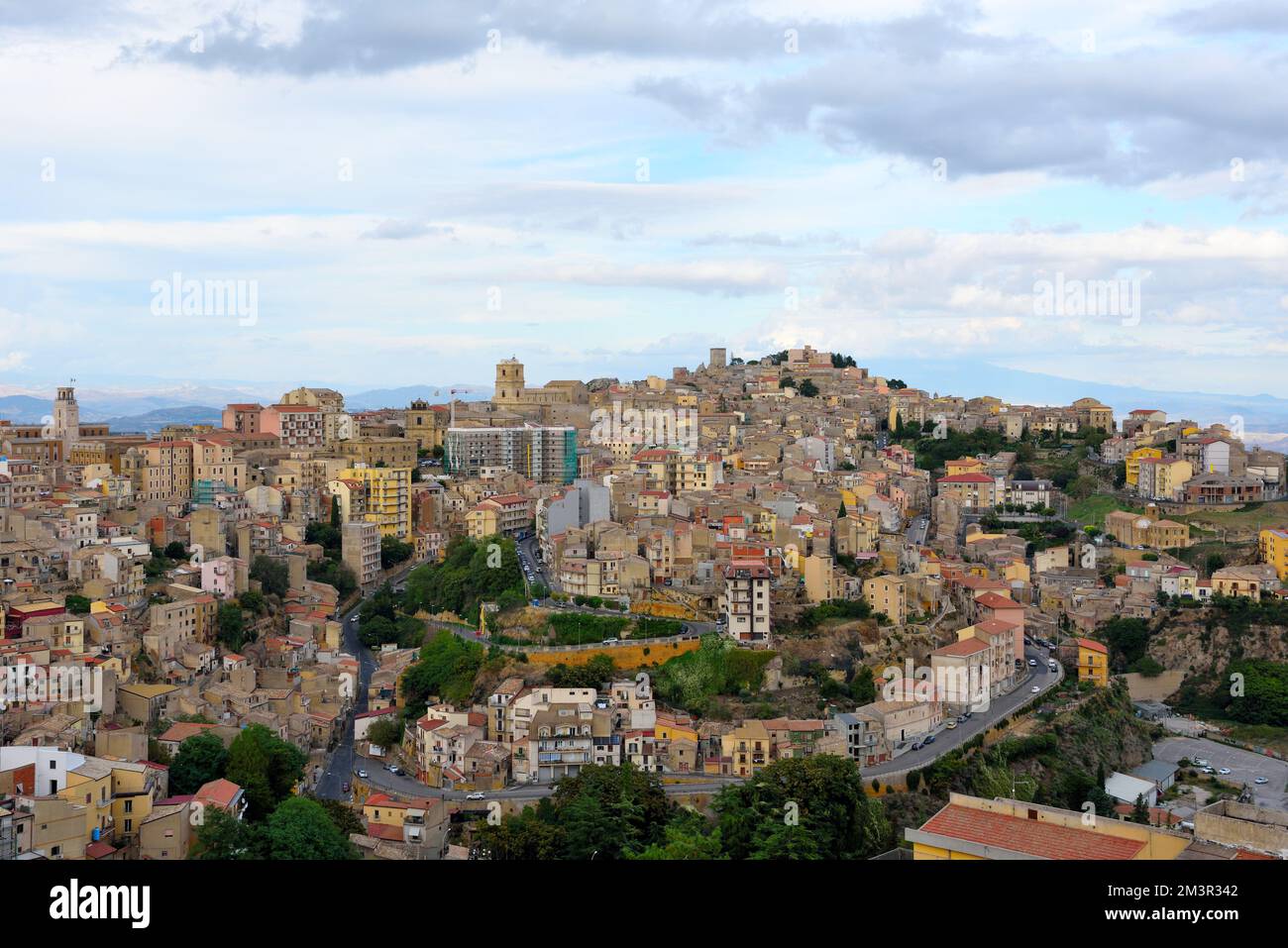 the historic and urban center of Enna Sicily Italy Stock Photo - Alamy