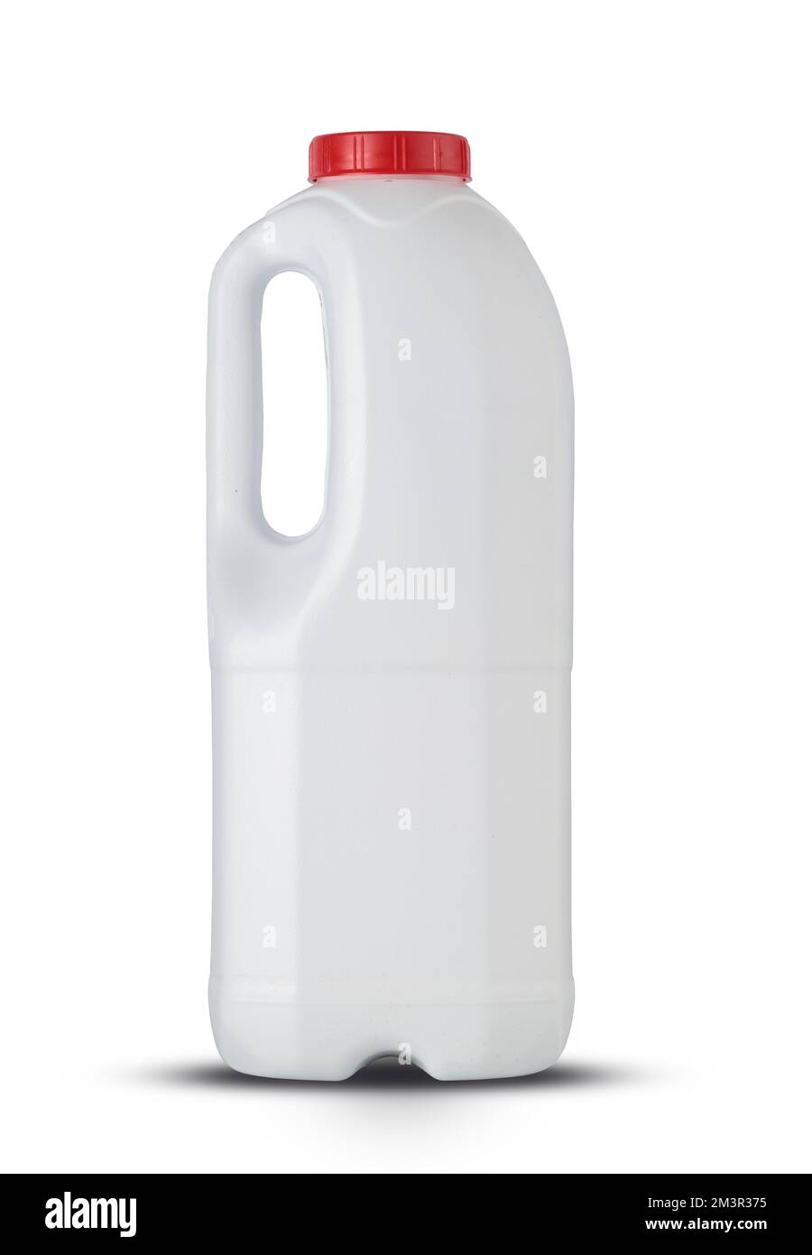 white plastic milk bottle on white background Stock Photo - Alamy