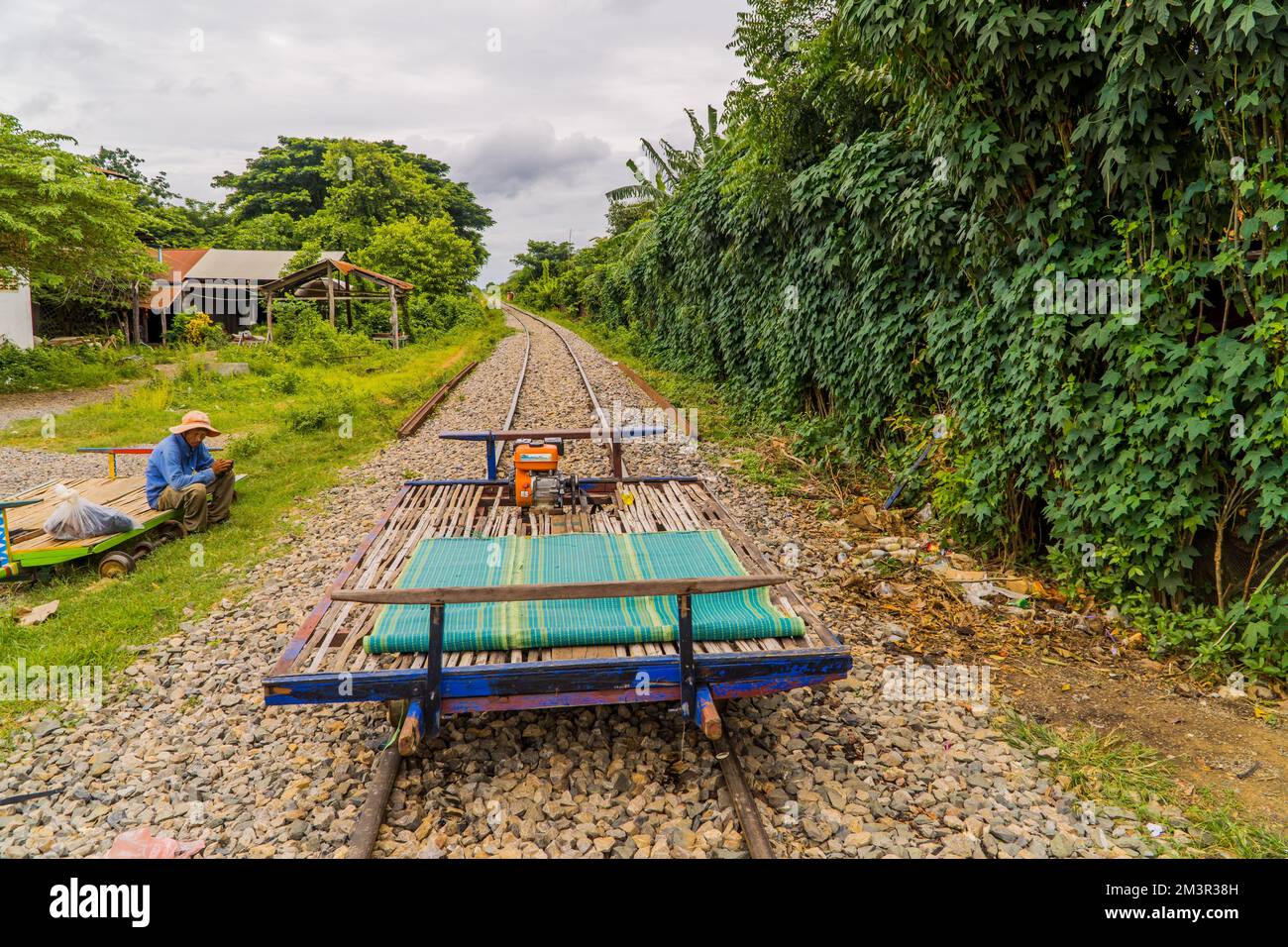 A famous bamboo train in rural Battambang, Cambodia Stock Photo - Alamy
