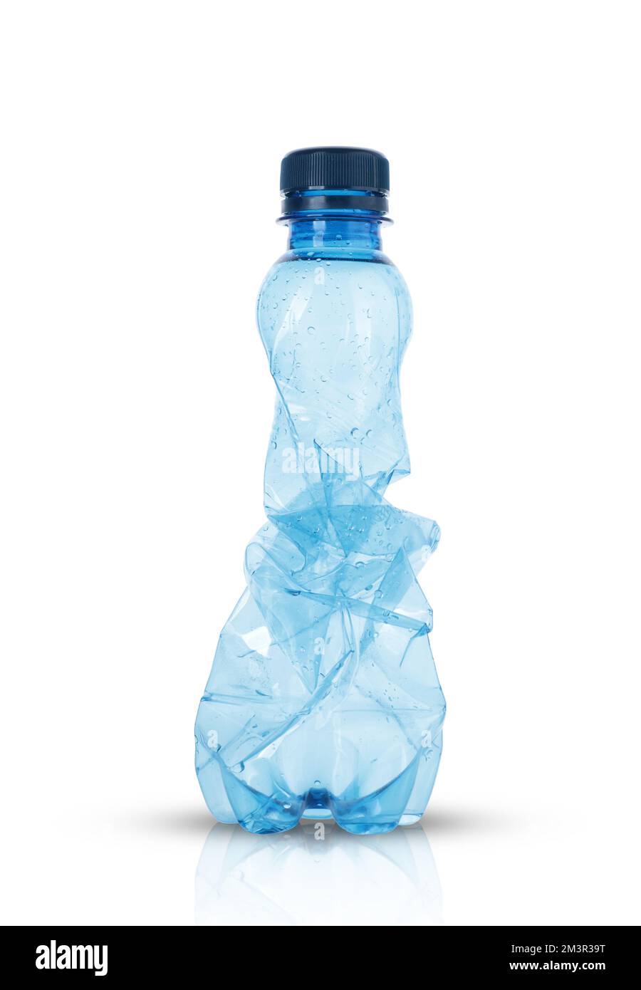 small crushed water bottle on white background Stock Photo - Alamy