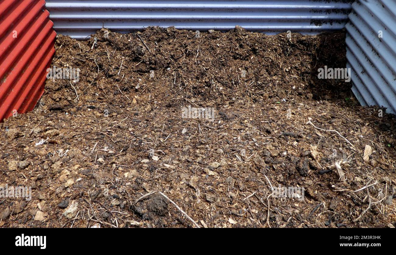 A composting mixture of decomposing garden plants and food scraps Stock ...