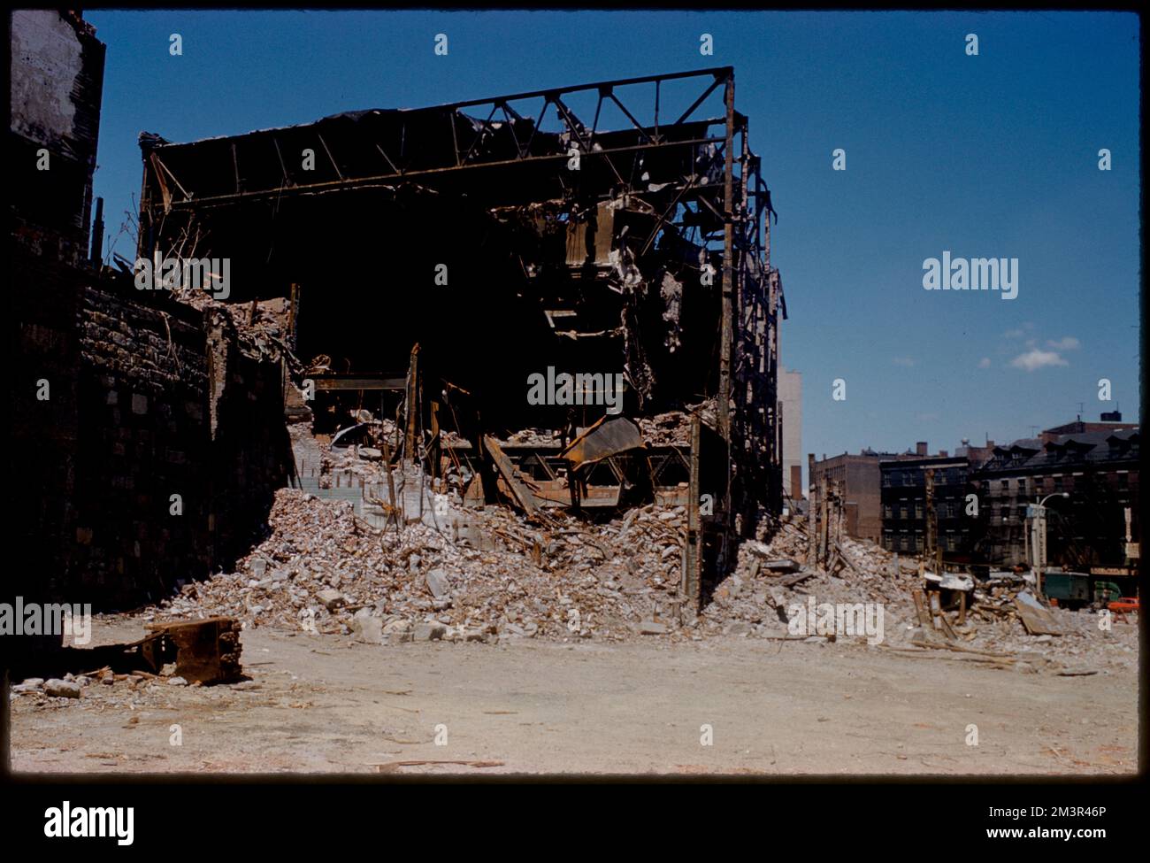 Rubble and ruins of building, Boston , Ruins, Urban renewal. Edmund L ...