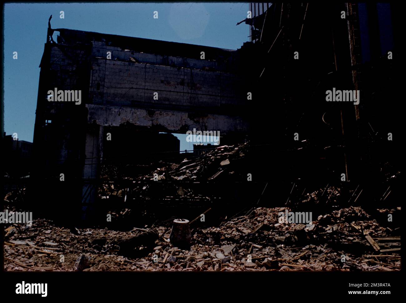 Rubble and ruins of building, Boston , Ruins, Urban renewal. Edmund L ...
