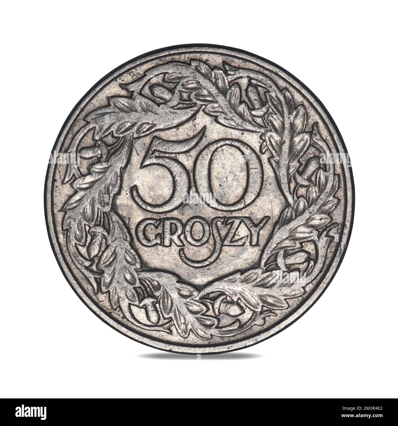 Polish coin of 1923 with a low denomination on a white background Stock ...
