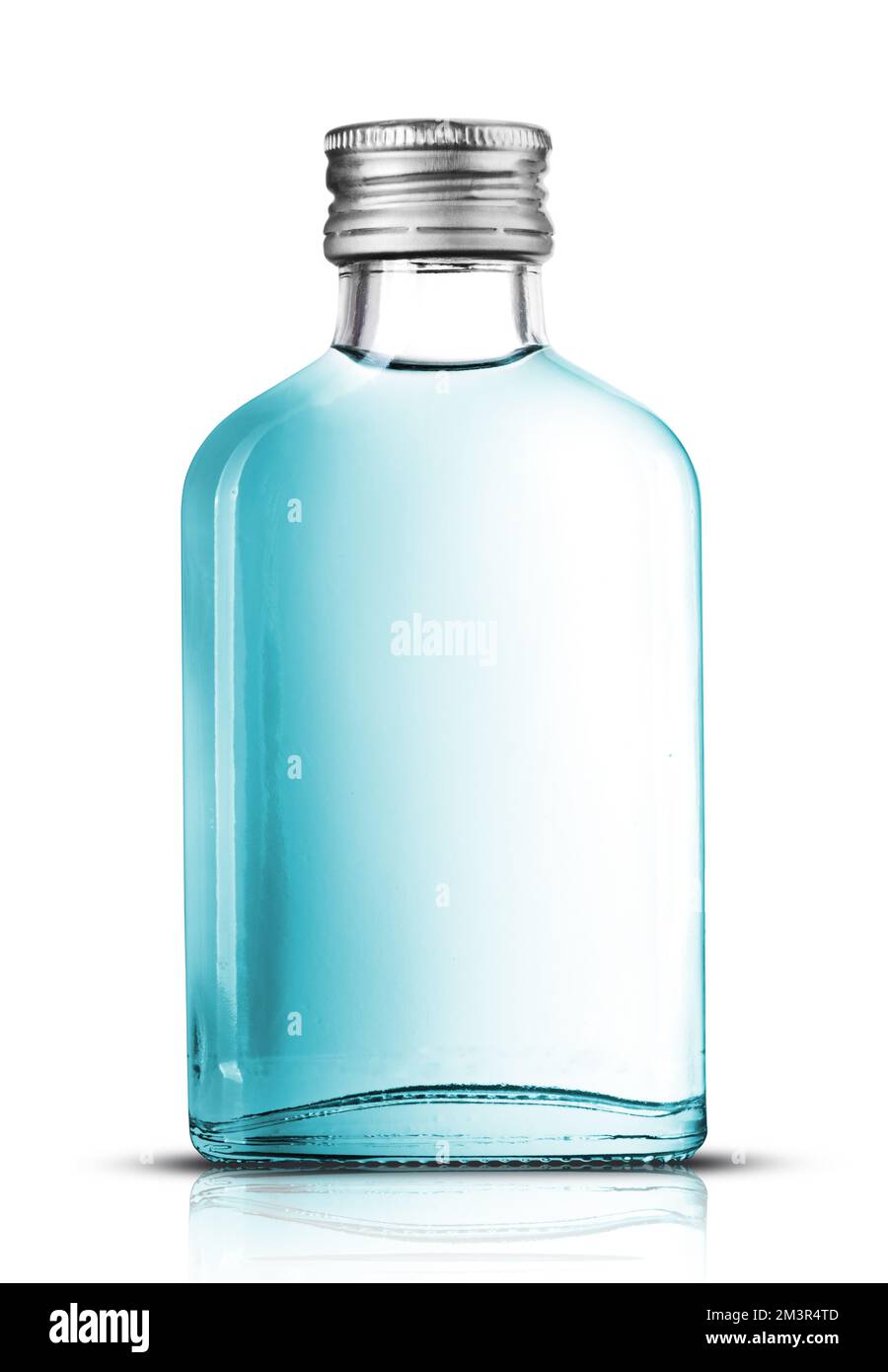 a small bottle of vodka on a white background Stock Photo - Alamy