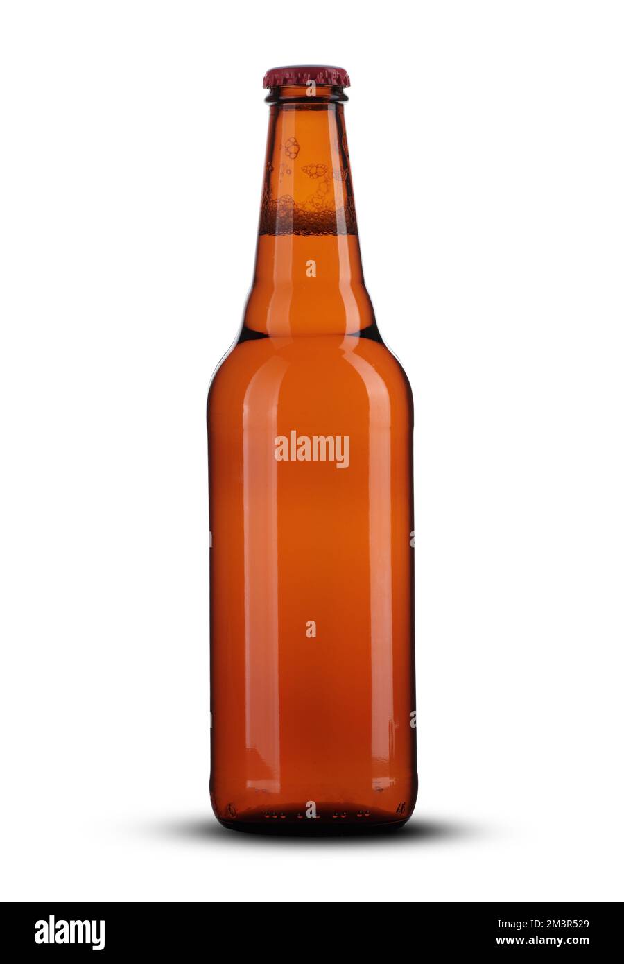 brown full bottle with beer isolated on white background Stock Photo ...