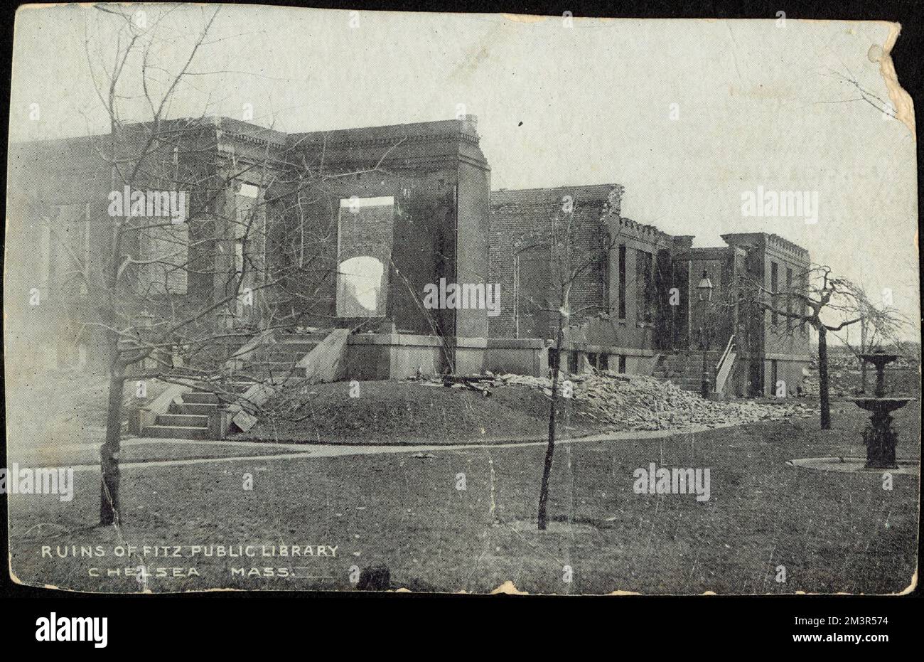 Ruins of Fitz Public Library, Chelsea Mass. , Fires, Ruins, Public ...