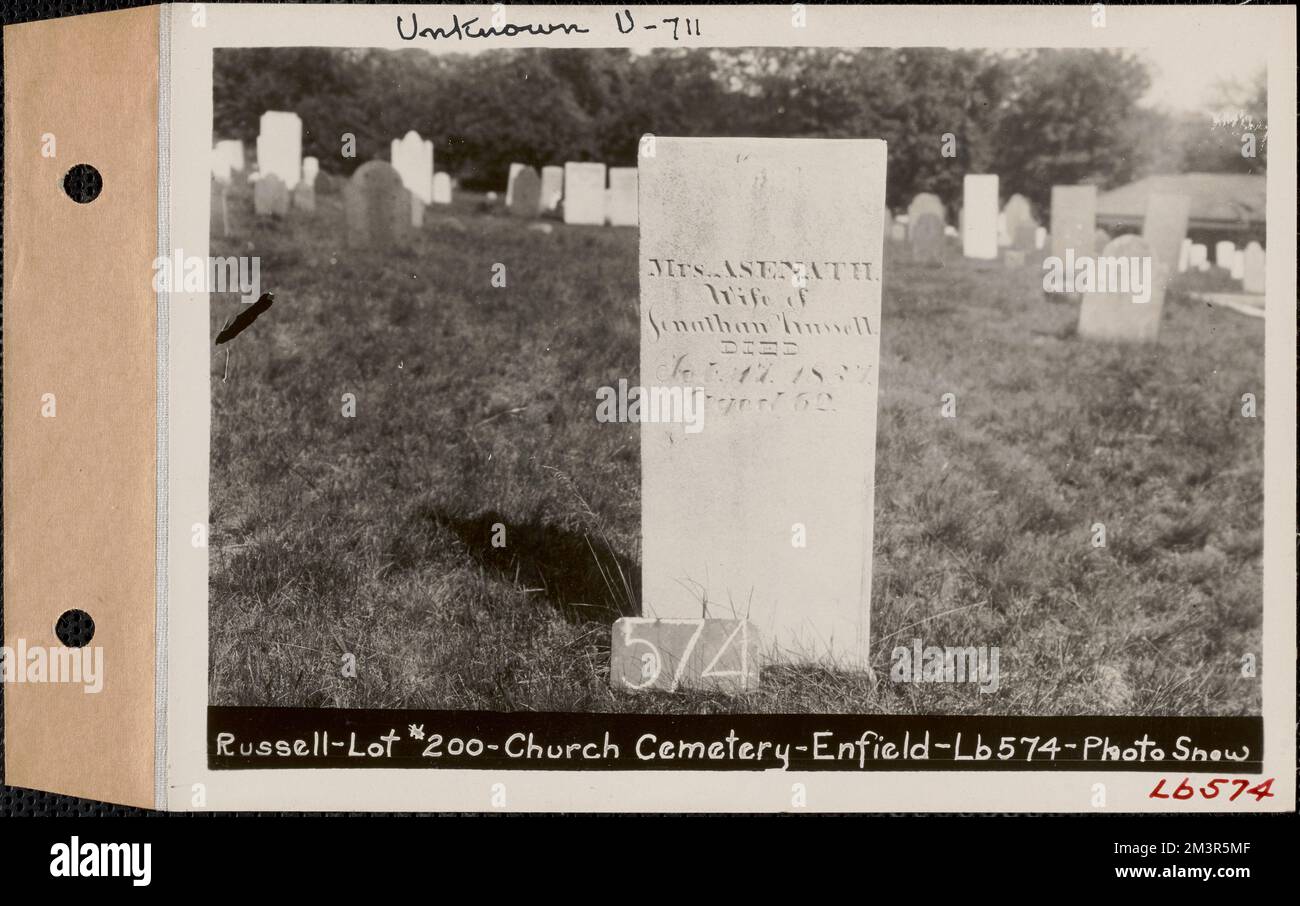 Russell, Church Cemetery, lot 200, Enfield, Mass., ca. 1930-1931 ...