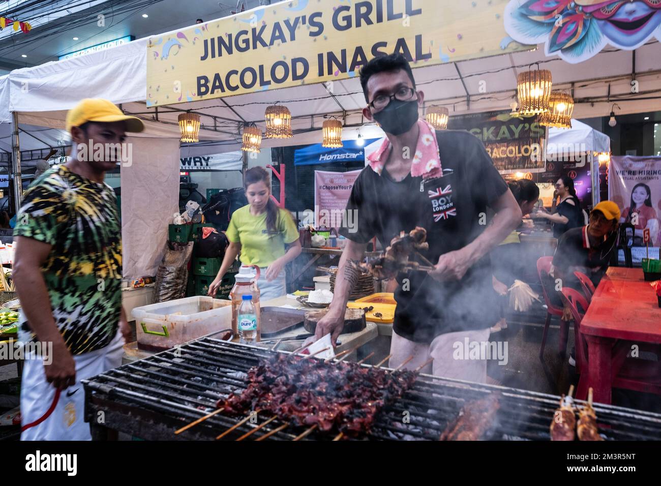 Masskara festival, street food, Bacolod, Negros island, Philippines ...