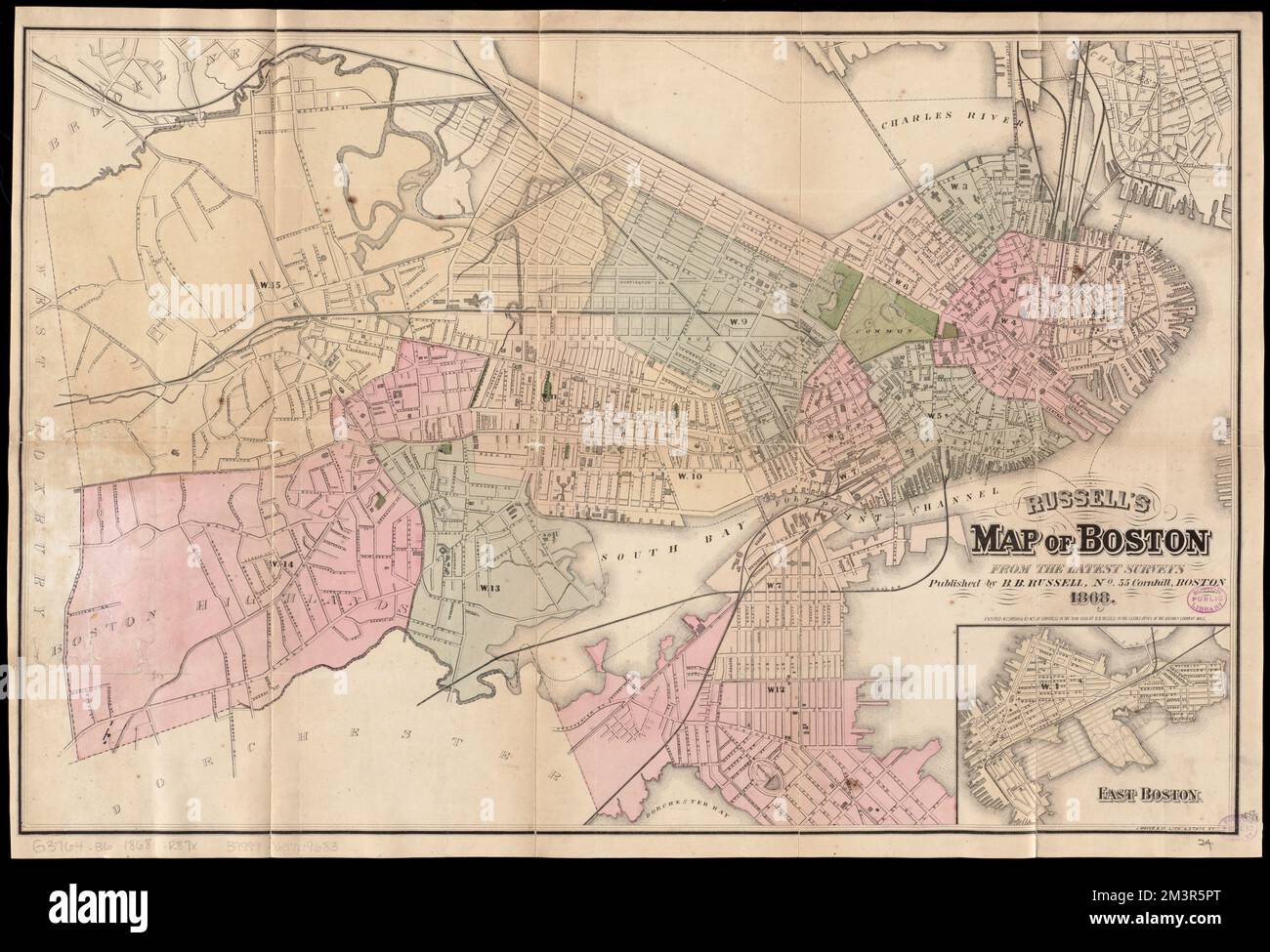 Russell's map of Boston from the latest surveys , Boston Mass., Maps ...