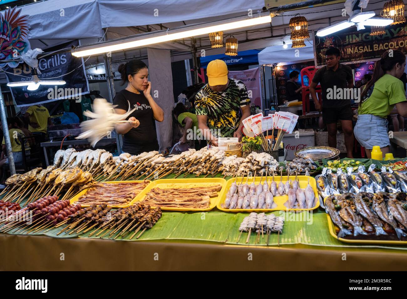 Masskara festival, street food, Bacolod, Negros island, Philippines ...