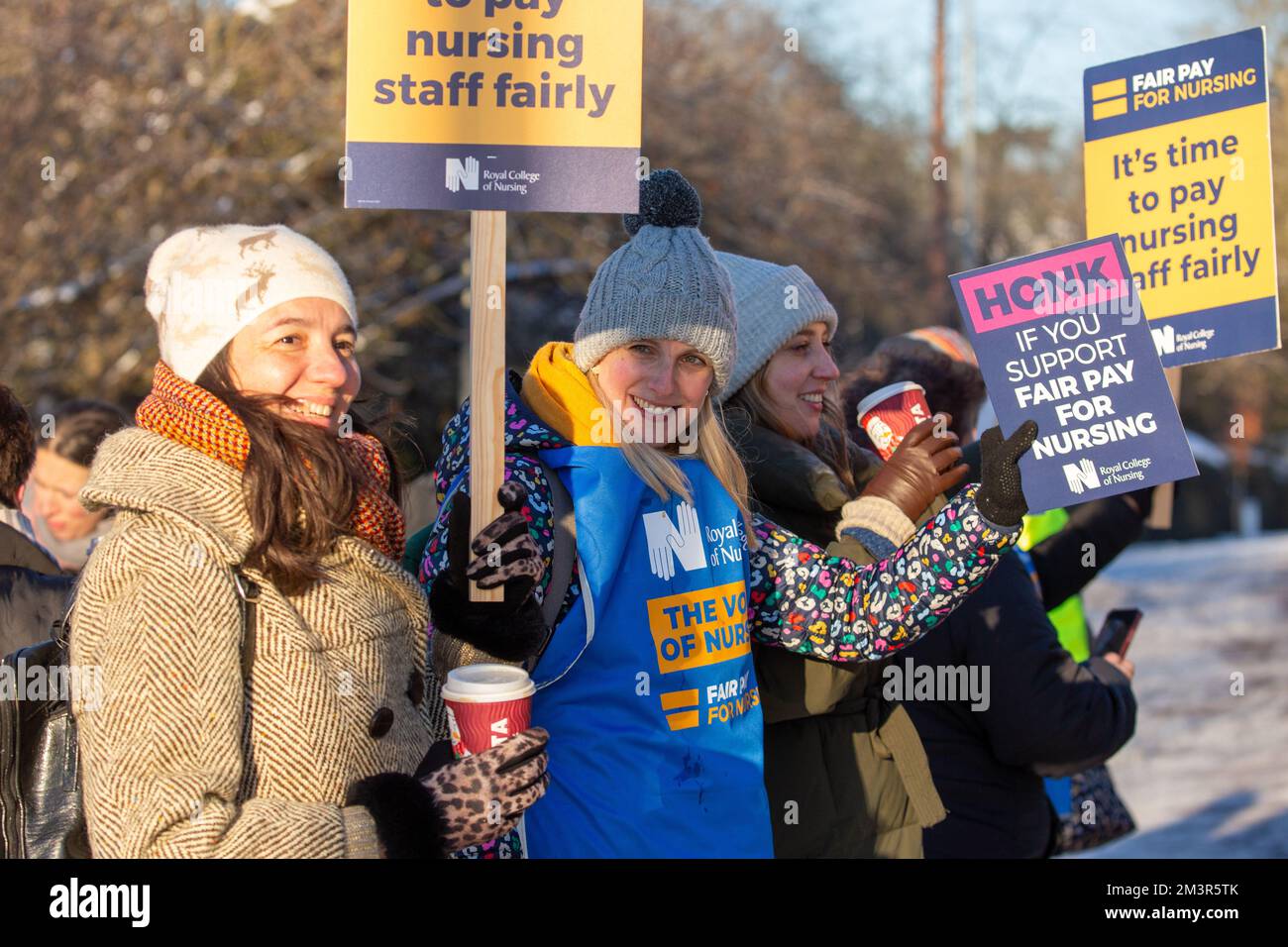 Picture dated December 15th shows nurses on the picket line at ...
