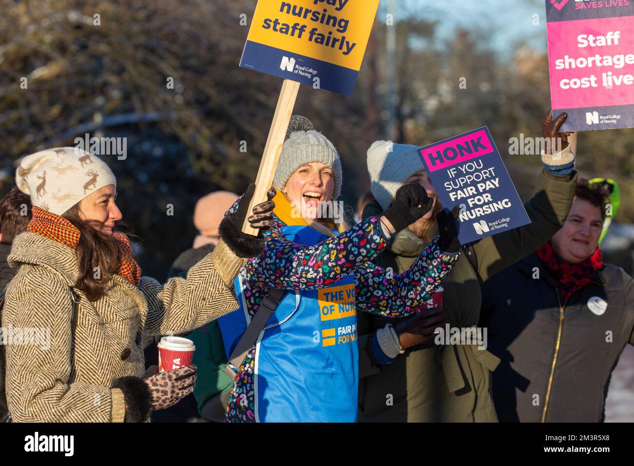 Picture dated December 15th shows nurses on the picket line at ...