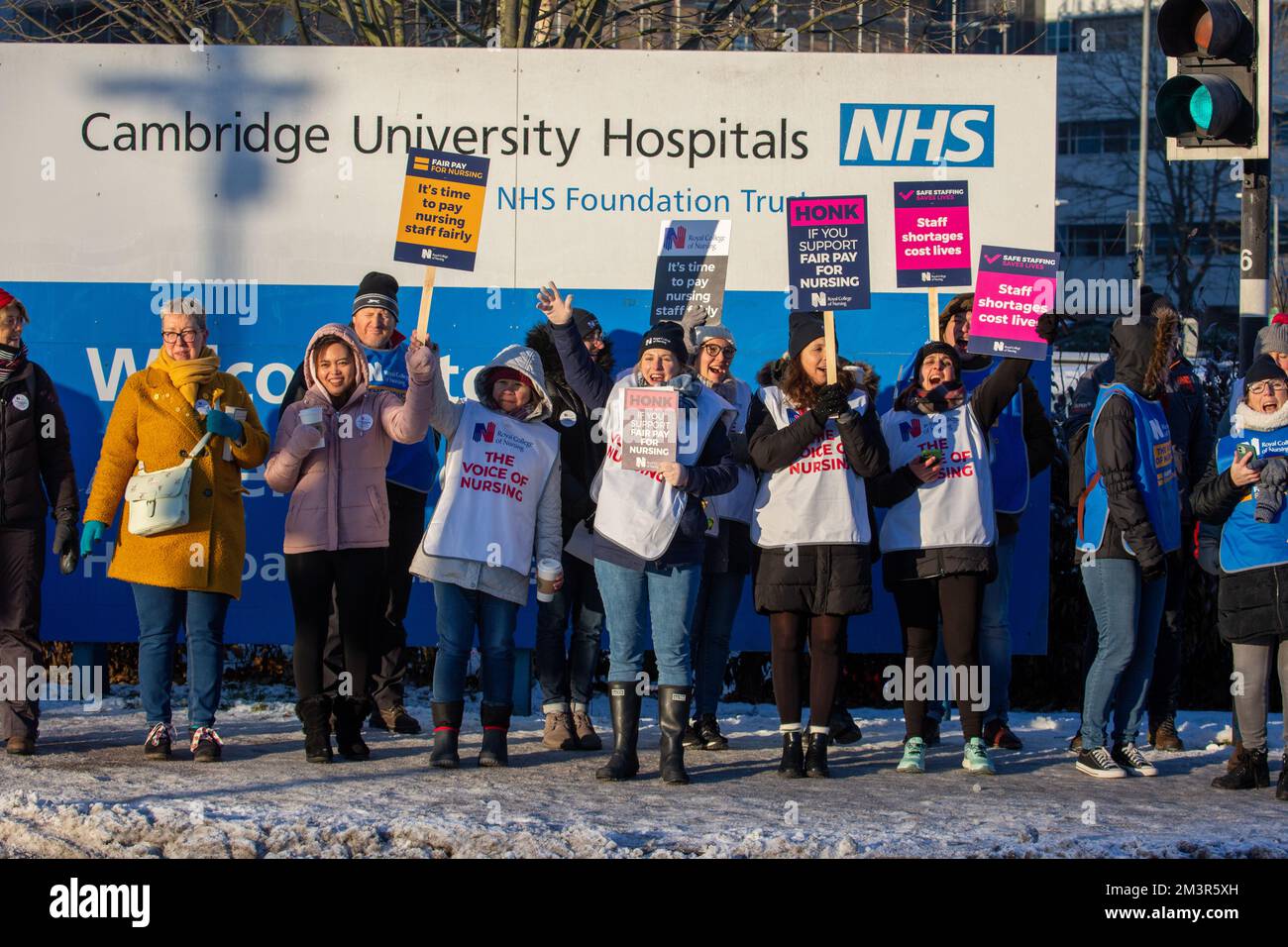 Picture dated December 15th shows nurses on the picket line at ...