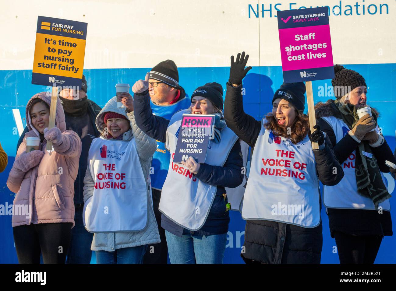 Picture dated December 15th shows nurses on the picket line at ...