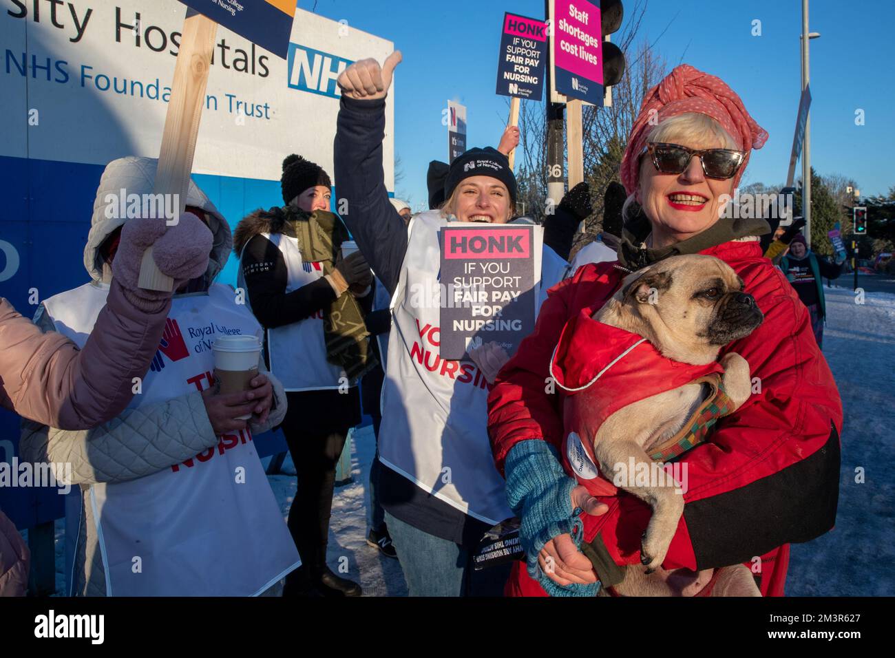 Picture dated December 15th shows nurses on the picket line at ...