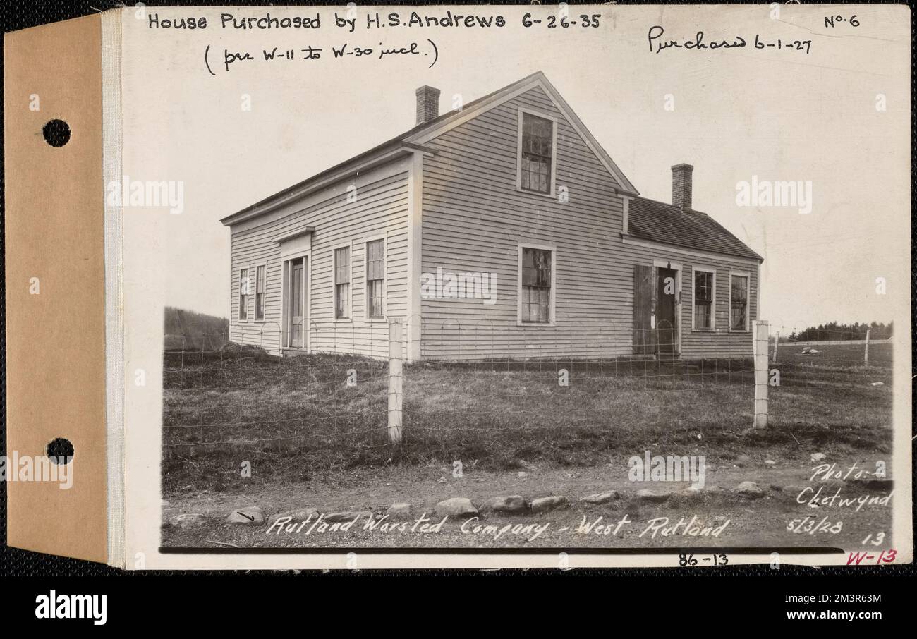 Rutland Worsted Co., house #6, West Rutland, Rutland, Mass., May 3 ...