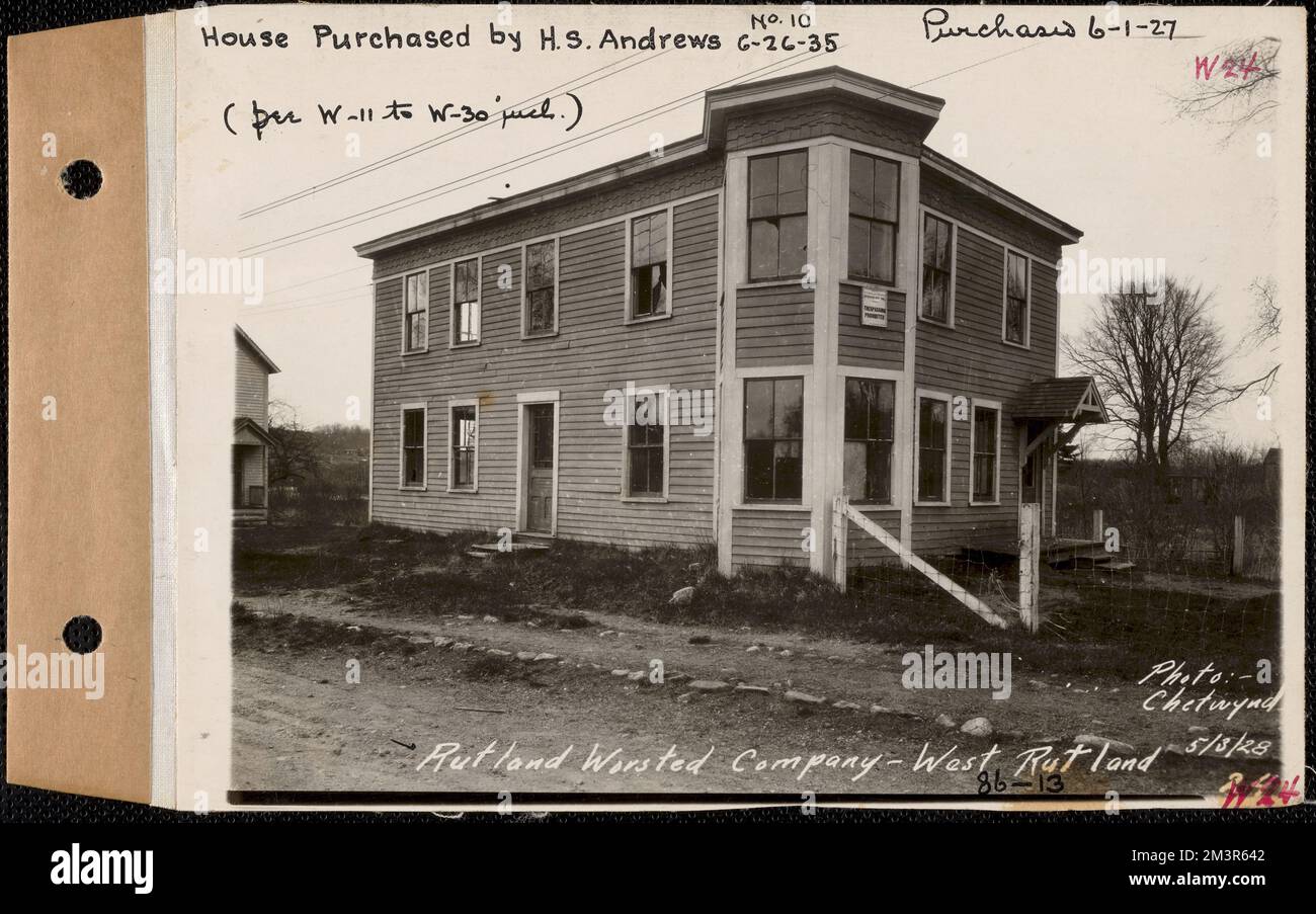 Rutland Worsted Co., house #10, West Rutland, Rutland, Mass., May 3 ...