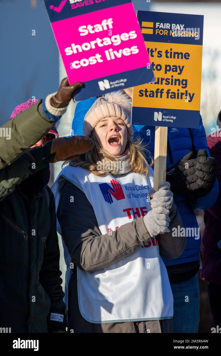 Picture dated December 15th shows nurses on the picket line at ...