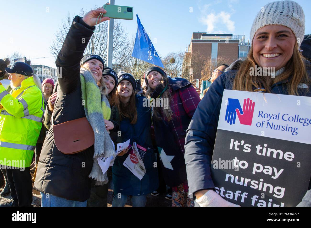 Picture dated December 15th shows nurses on the picket line at ...