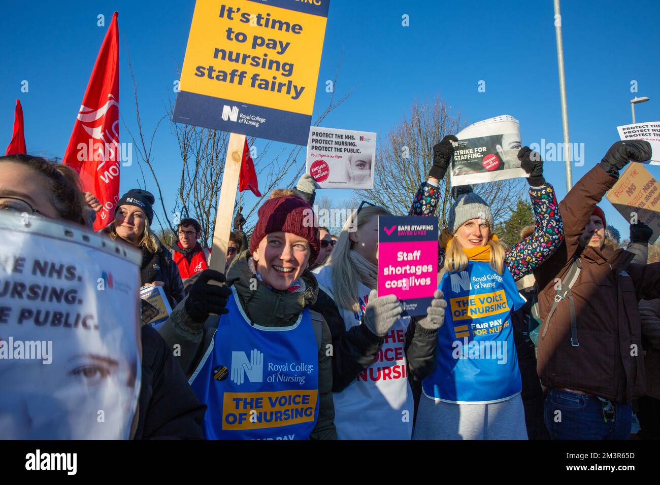 Picture dated December 15th shows nurses on the picket line at ...