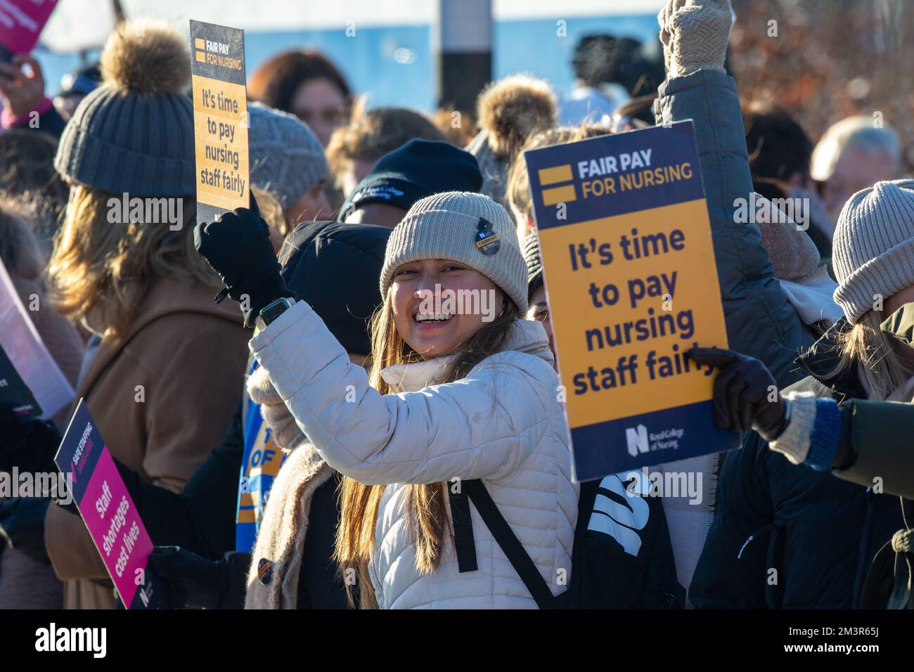 Picture dated December 15th shows nurses on the picket line at ...