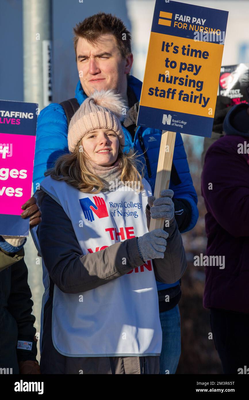 Picture dated December 15th shows nurses on the picket line at ...