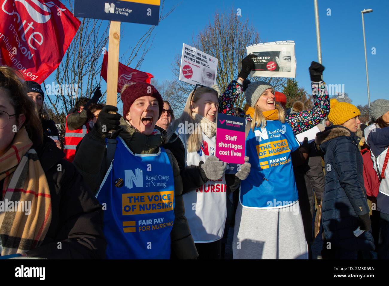Picture dated December 15th shows nurses on the picket line at ...