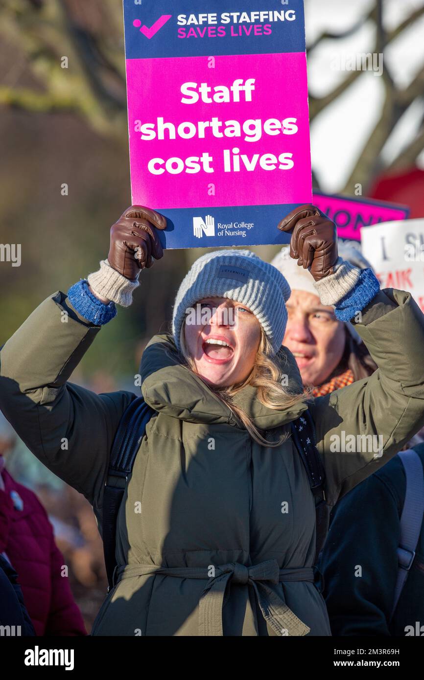 Picture dated December 15th shows nurses on the picket line at ...