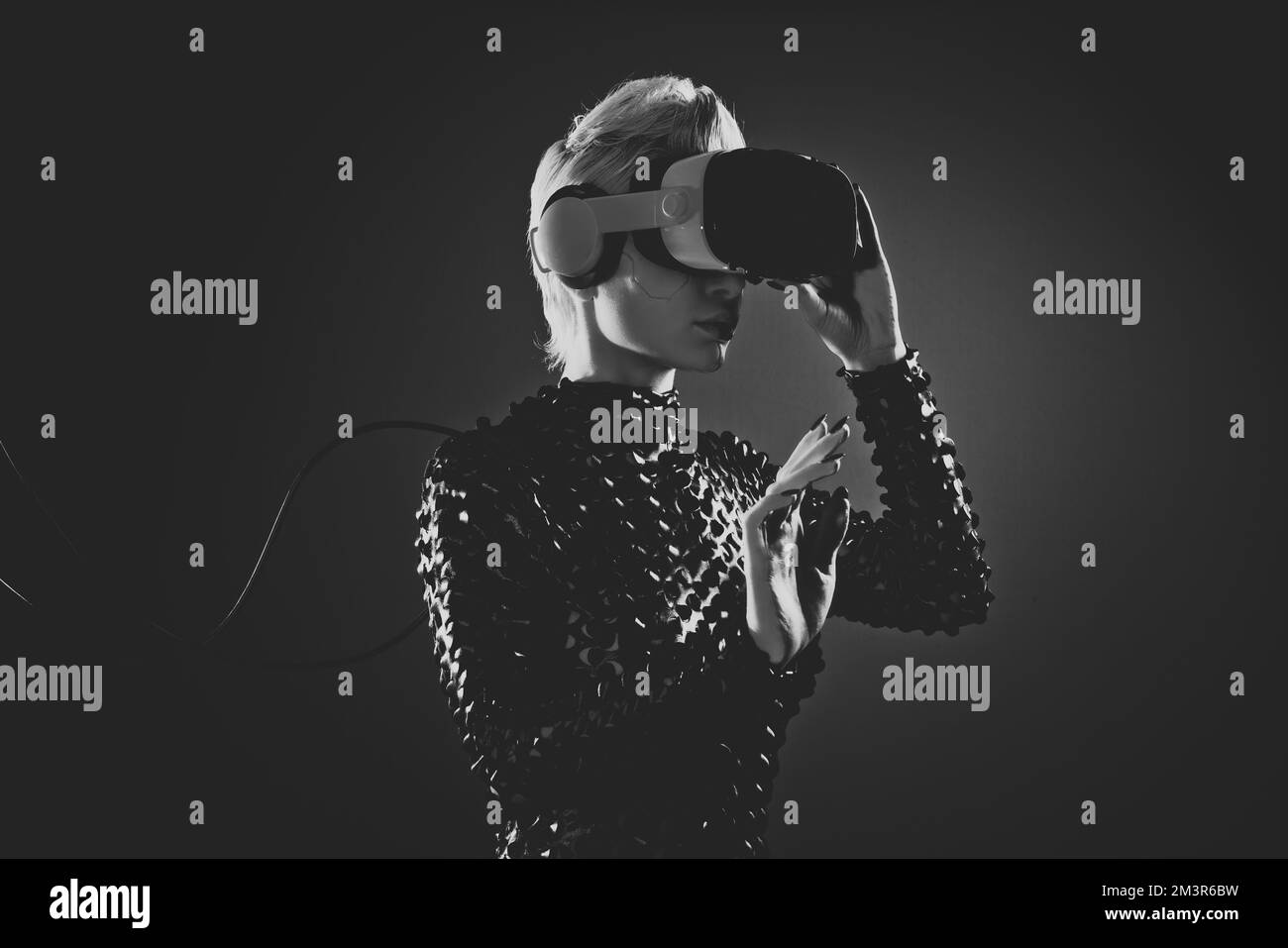 Representation of a bionic super human with advanced technology parts ...