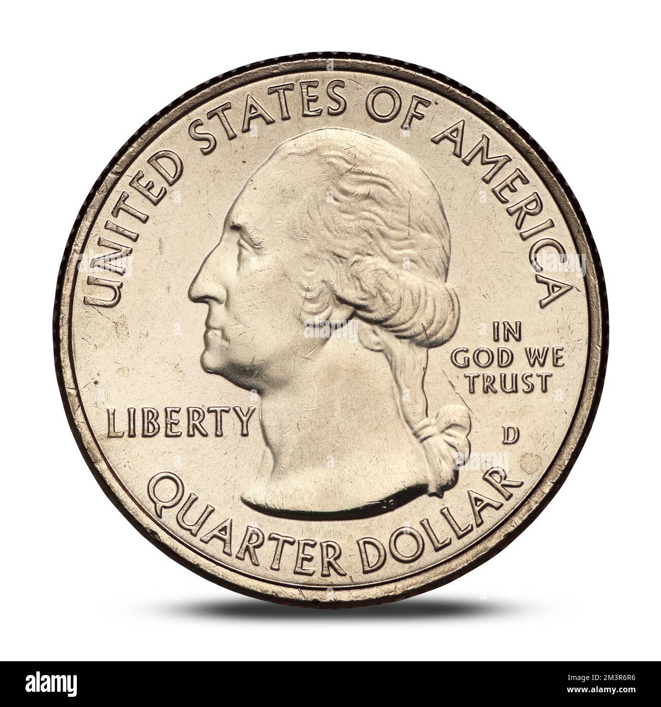 american quarter dollar coin on white Stock Photo - Alamy