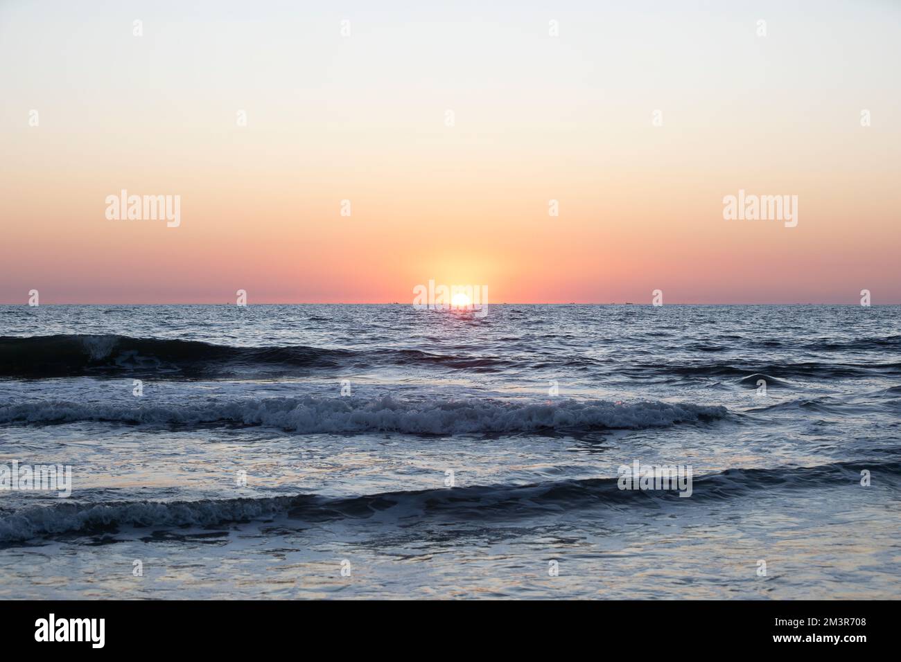 Beautiful sunset on the beach Colva Beach - South Goa, India Stock ...