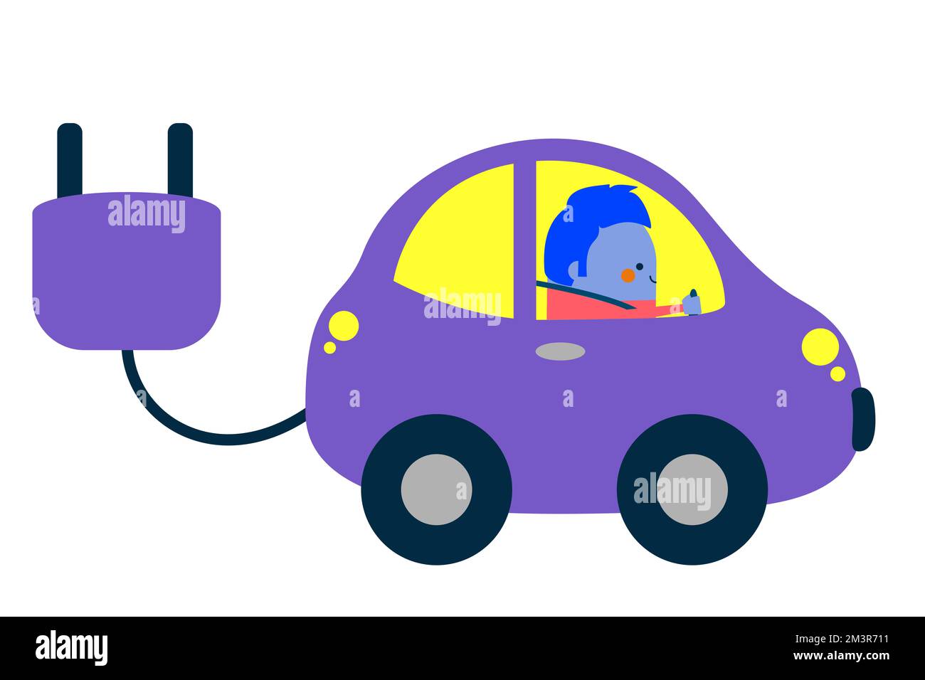 Illustration of an electric car - lifestyle facts attitude design theme ...