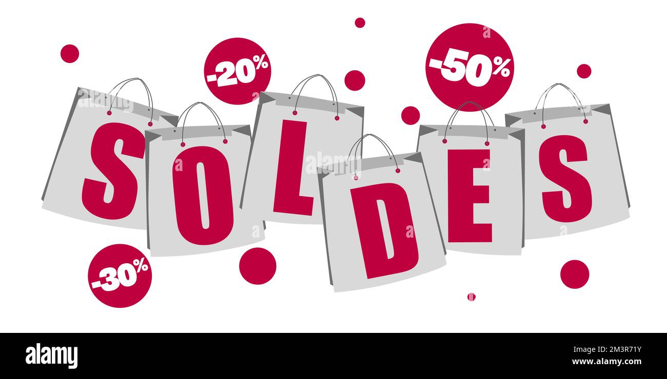 French sale shopping bags illustration - sale banner theme Stock Photo ...