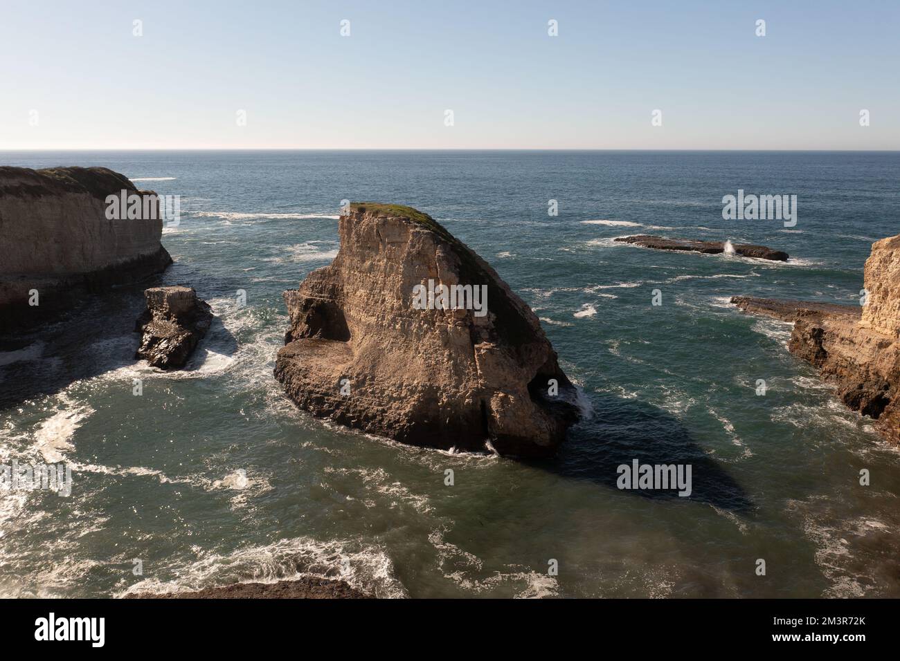 The shark fin rock formation in Davenport, California Stock Photo - Alamy