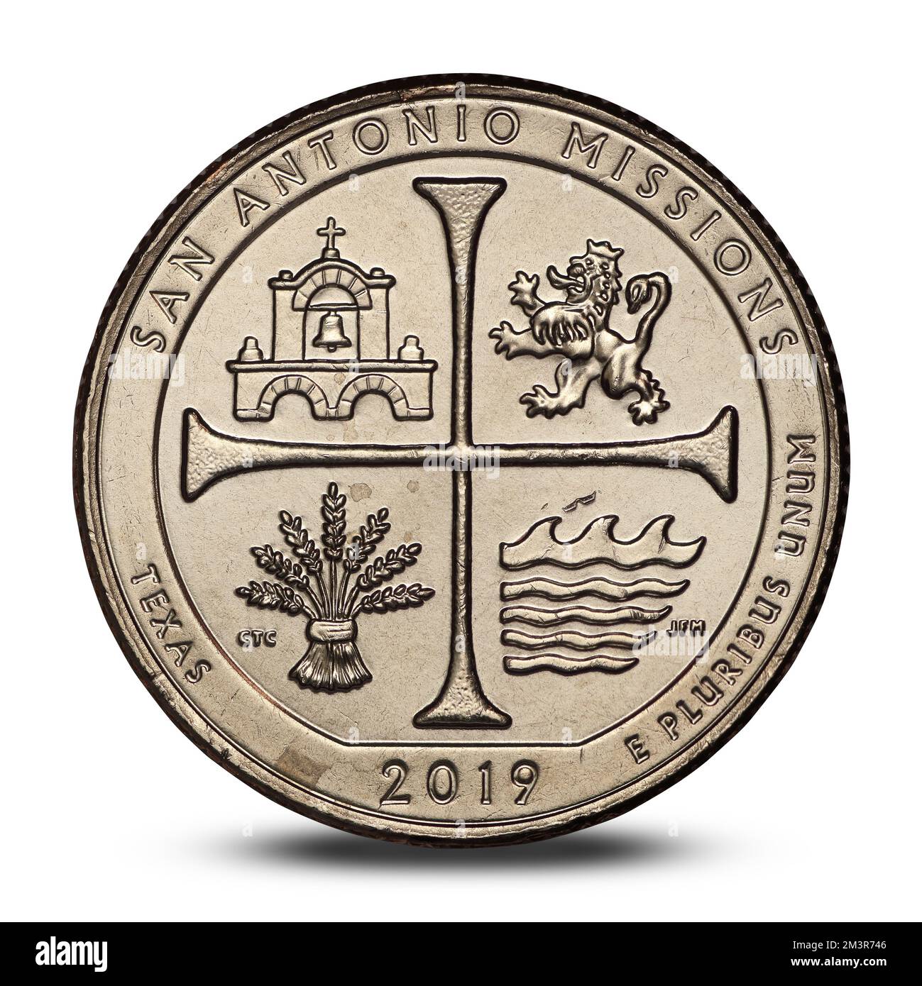 american quarter dollar coin from 2019 on white background Stock Photo ...