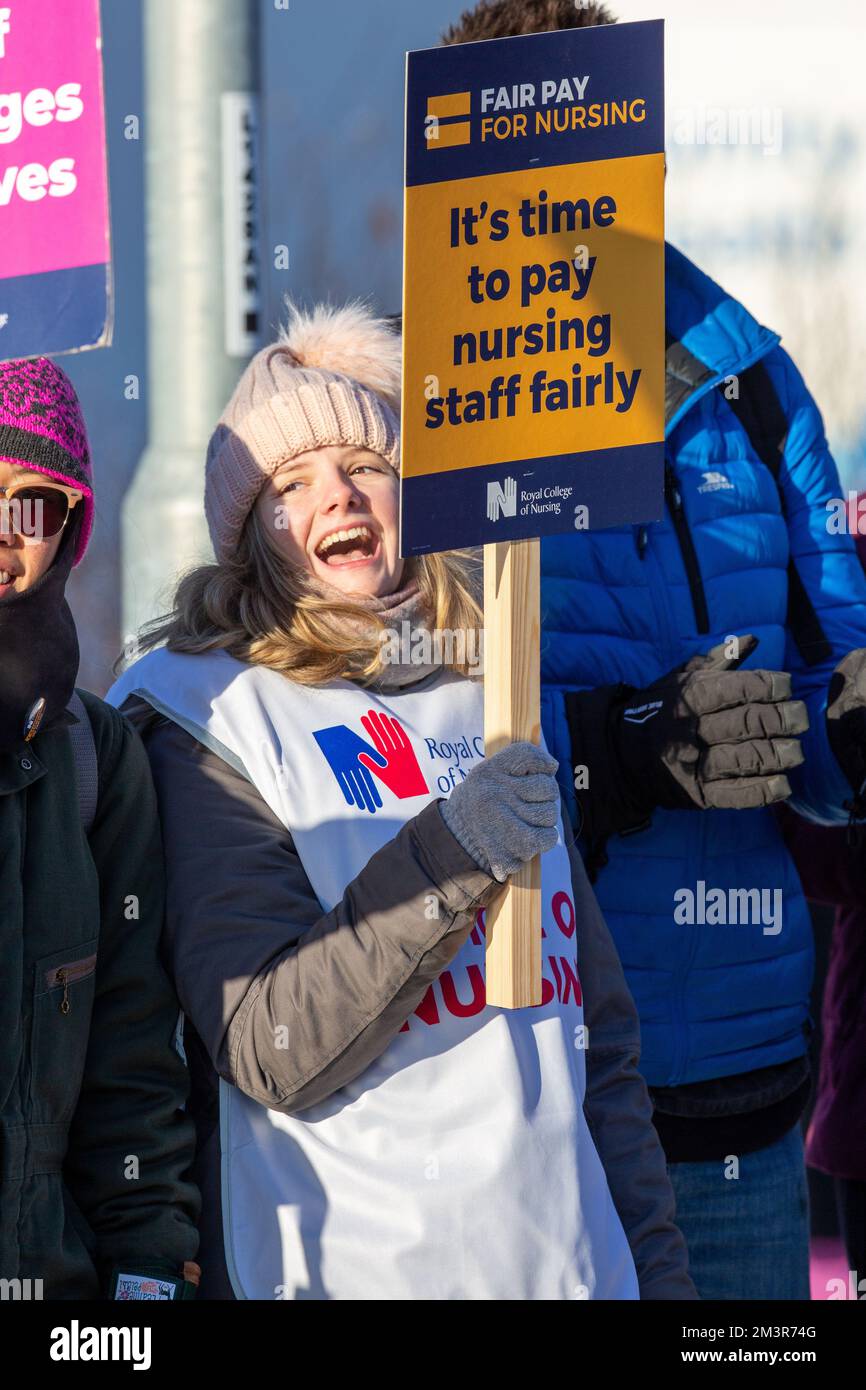 Picture dated December 15th shows nurses on the picket line at ...